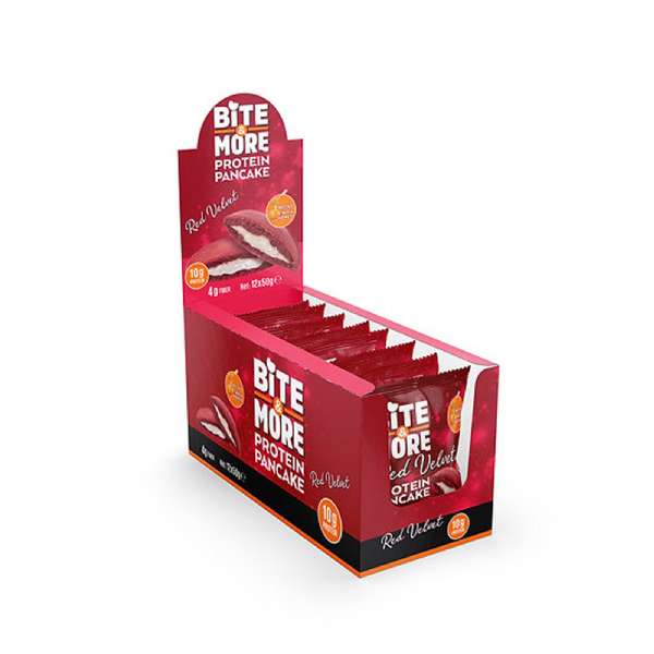 Bite & More Protein Pancake 50 GR - Red Velvet - 12 Adet - DahaFitOl